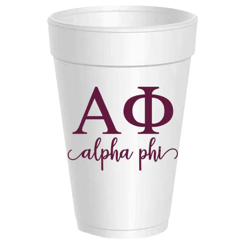 Alpha Phi Styrofoam Cup – Navy Blooms