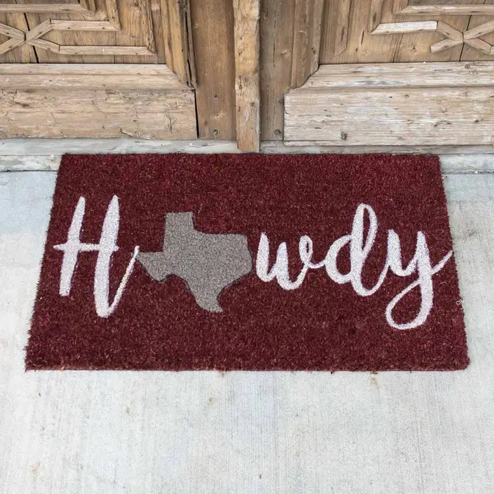 Howdy State Doormat – Navy Blooms