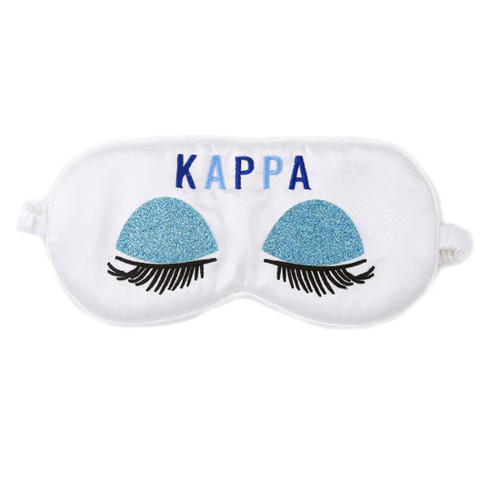 Embroidered Satin Sleep Mask – Navy Blooms
