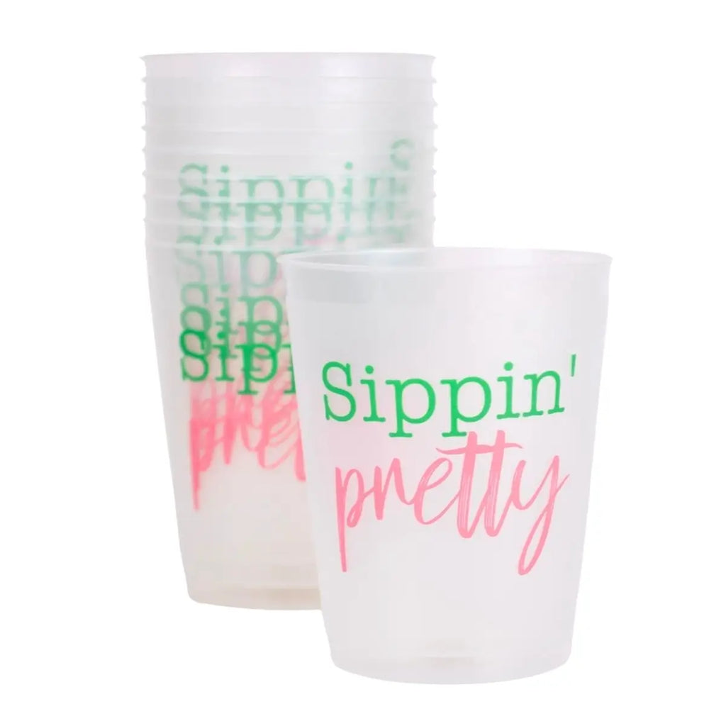 Sippin Pretty Party Cups – Navy Blooms