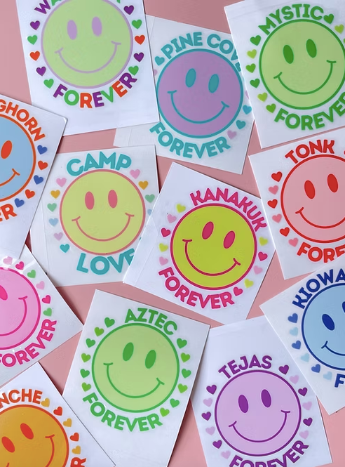 Smiley Camp Decal – Navy Blooms