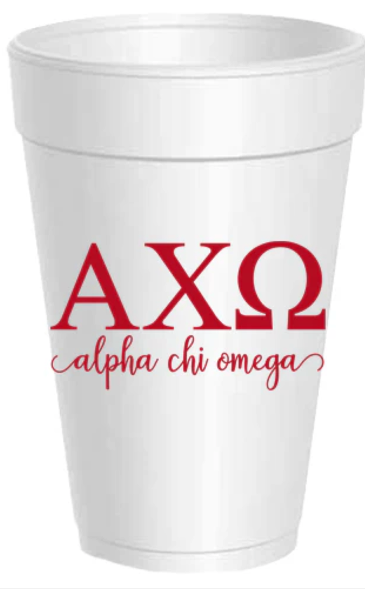 Alpha Chi Omega - Styro Cups – Navy Blooms