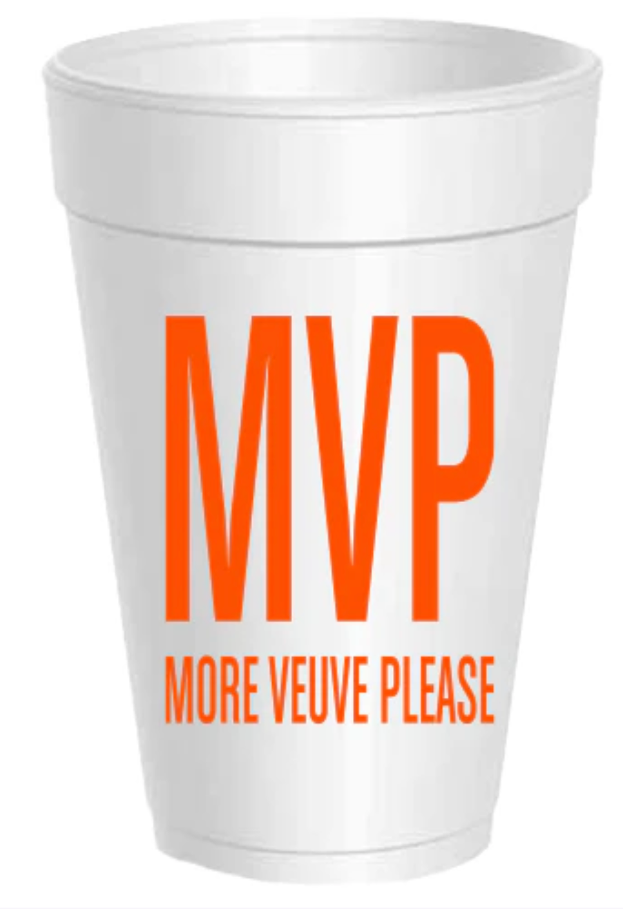 MVP More Veuve Please Styro Cups – Navy Blooms