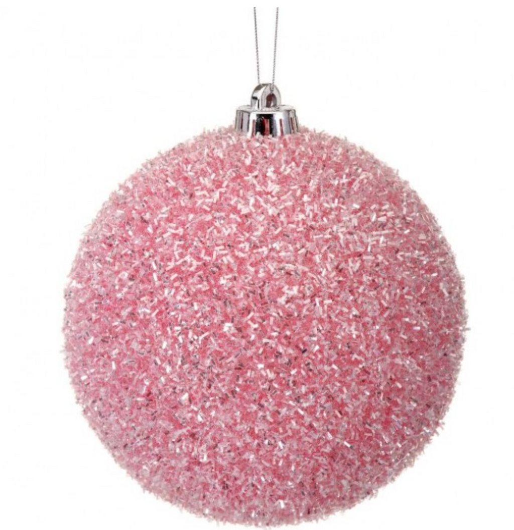 SPARKLE TINSEL BALL 150MM – Navy Blooms